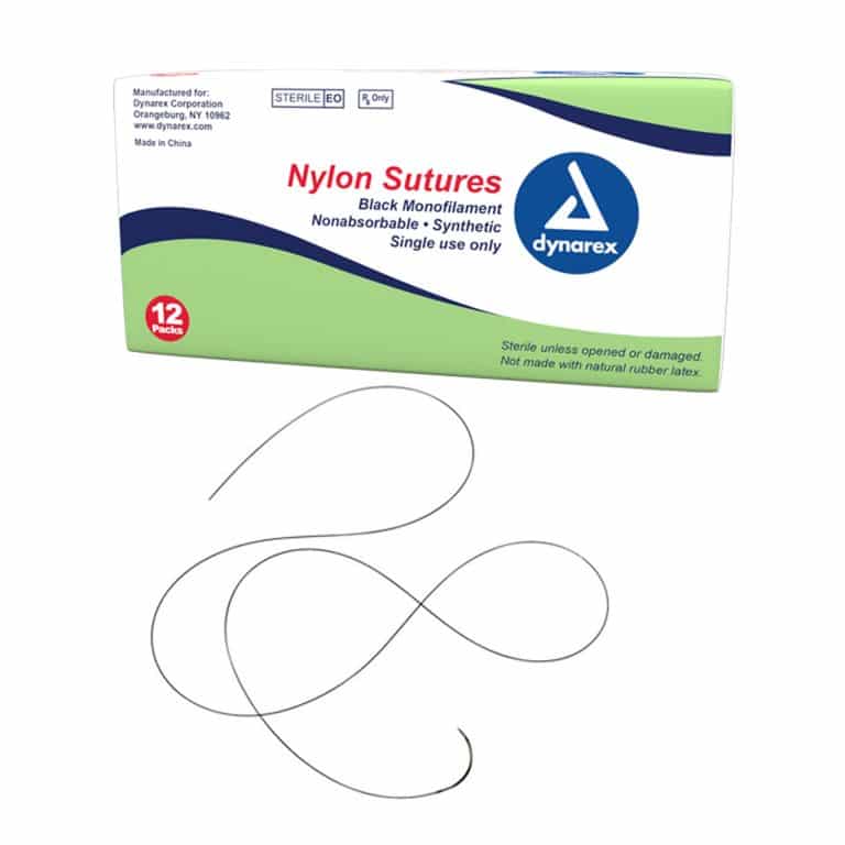 Nylon Sutures-Non Absorbable-Synthetic Black, 5-0, C3 Needle, 18″ #9106