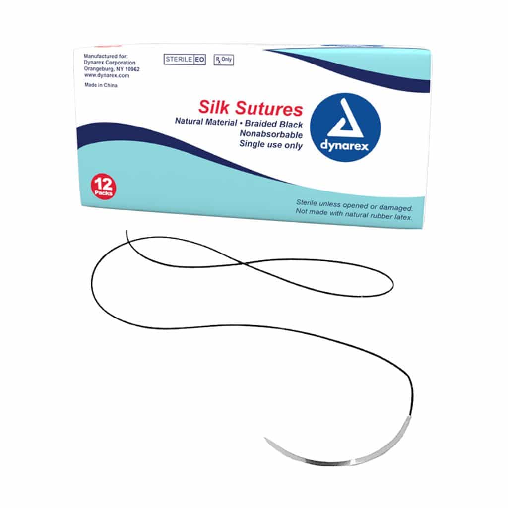 Braided Black Silk Sutures-Non Absorbable Black, 4-0, C6 Needle