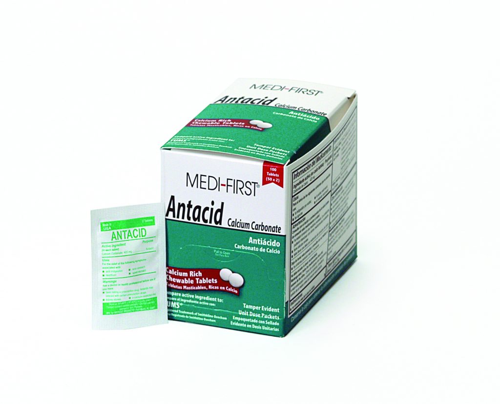 Medi-First Chewable Mint Antacid Tablets, 100 Tablets 50-Packets