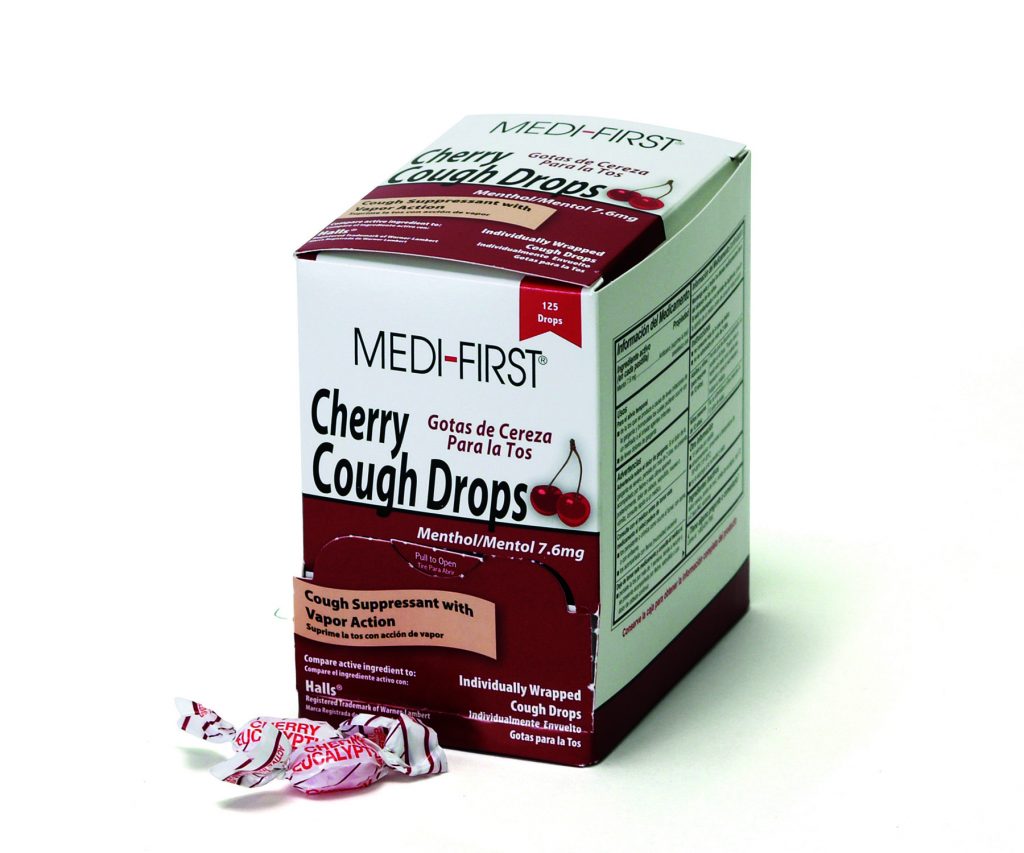 Medi-First Cough Drops Cherry 125 per Dispensing Box #81525