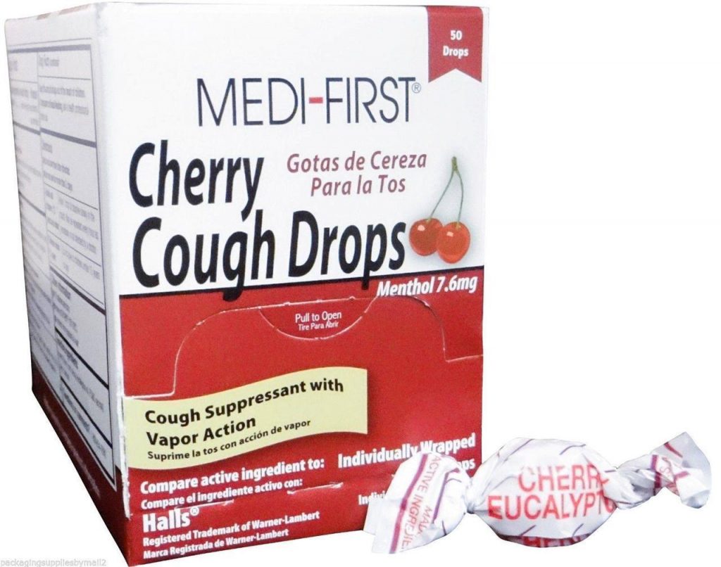 Medi-First Cough Drops Cherry 50 per Dispensing Box #81550