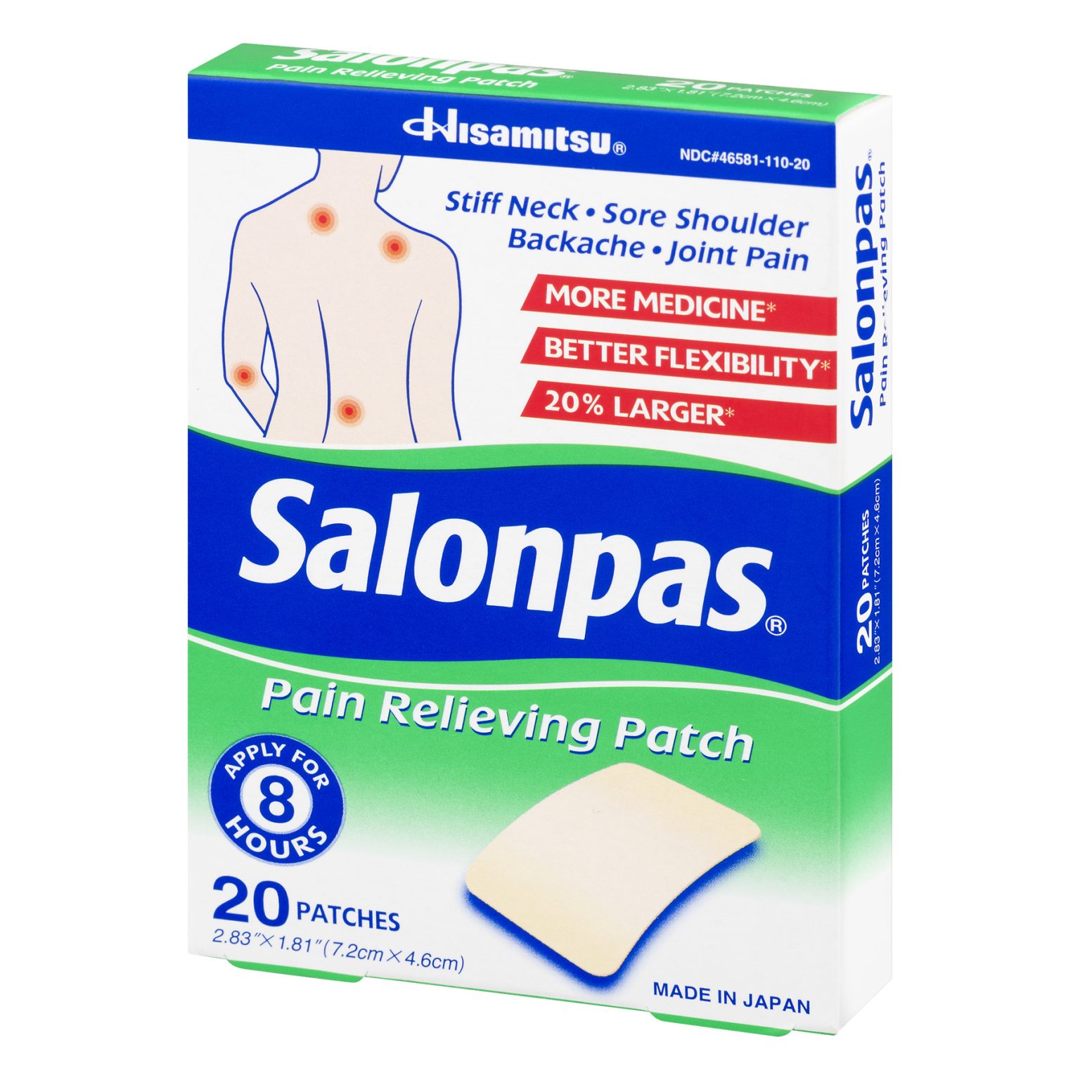 Topical Pain Relief Salonpas 3.1% - 6% - 10% Max Strength Camphor ...
